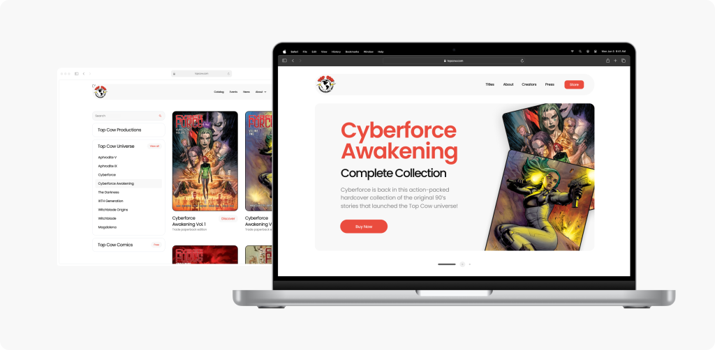 UI UX Design for Comic Book Publisher - Webgamma